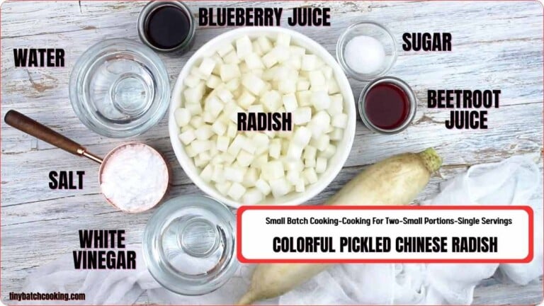 Colorful Pickled Chinese Radish - Tiny Batch Cooking