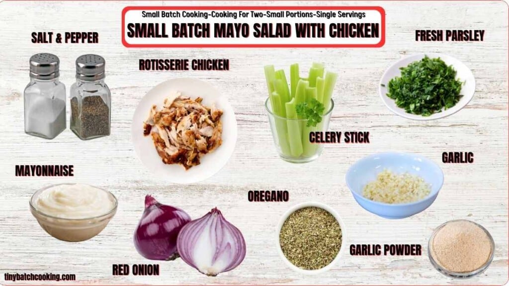 Small Batch Mayo Salad with Chicken - Tiny Batch Cooking