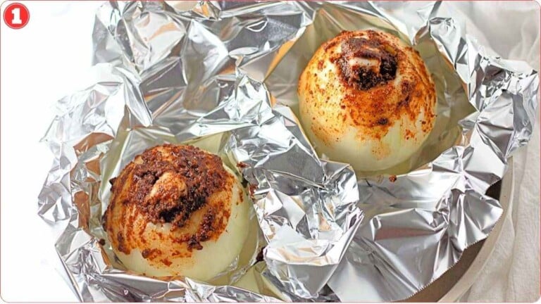 Whole Baked Onions with Filling - Tiny Batch Cooking